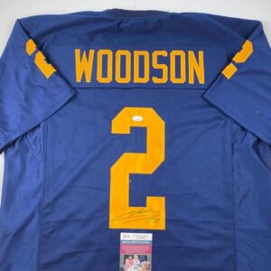 Autographed/Signed Charles Woodson Michigan Blue College Football Jersey JSA COA