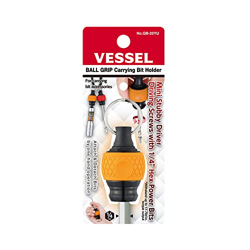 VESSEL BALL GRIP Carrying Bit Holder (Orange) No.QB-22YU QB22YU