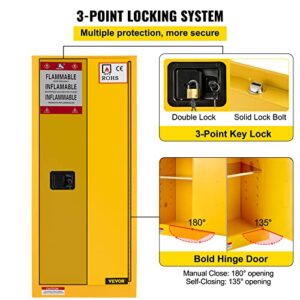 VEVOR Safety Cabinet 1, 18 x 18 x 35.4 inch, Yellow