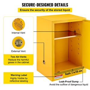 VEVOR Safety Cabinet 1, 18 x 18 x 35.4 inch, Yellow