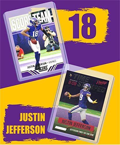 Justin Jefferson (5) Minnesota Vikings LSU Football Trading Cards Assorted Gift Pack