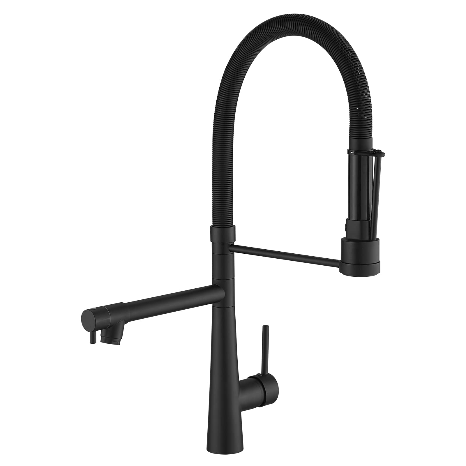 Black Kitchen Faucet,AIMADI Matte Black Kitchen Faucet with Pull Down Sprayer,Commercial Single Handle Single Hole Kitchen Sink Faucet