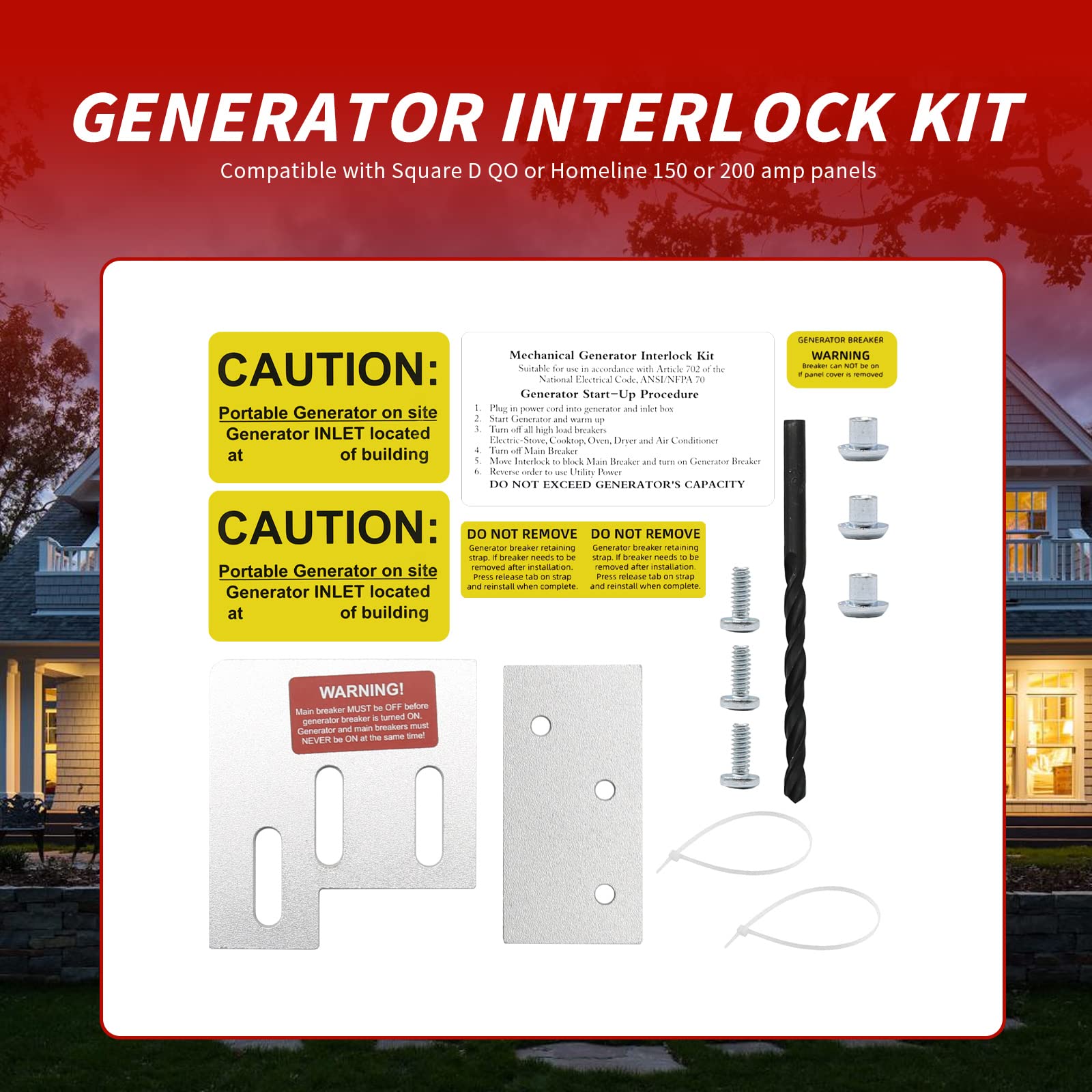 Hoypeyfiy Square D Generator Interlock Kit for Homeline 150 200, SD200A 1 3/8 inches Installation Space