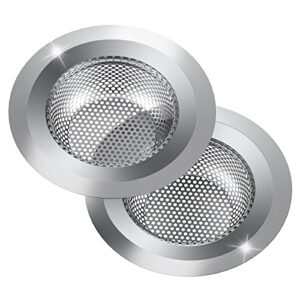 kitchen sink strainer, 2 pcs stainless steel sink drain strainer, large wide rim 4.5" diameter, kitchen sink basket strainer food catcher for most sink drains