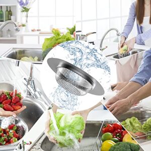 Kitchen Sink Strainer, 2 PCS Stainless Steel Sink Drain Strainer, Large Wide Rim 4.5" Diameter, Kitchen Sink Basket Strainer Food Catcher for Most Sink Drains