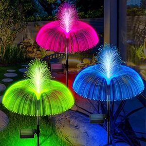 rwnxkarn solar garden lights outdoor decorative waterproof, solar light for outside, solar yard lights solar flower decor for patio pathway lawn party wedding landscape decorations, 3 pcs