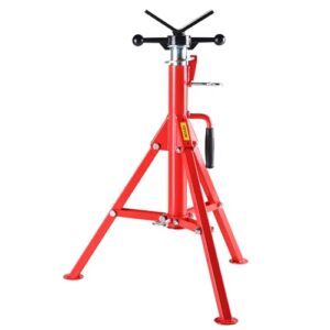 VEVOR Heavy-Duty Pipe Stand Adjustable Folding Pipe Jack Stand | Sturdy Construction 2500 lbs Load Capacity | Ideal for Welding, Automotive, and Construction Projects