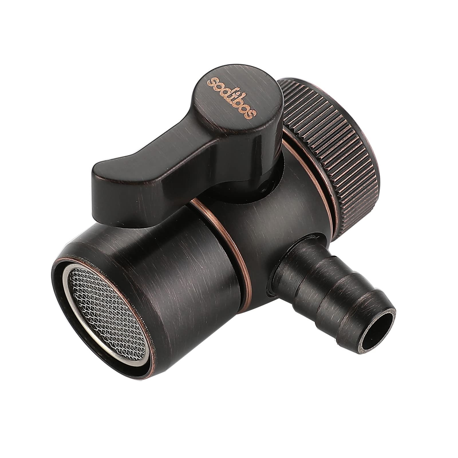 sodibos Faucet Diverter Valve for Counter top Water Filter with Quick Pushing on 3/8 inch tubing (Brass-Oil Rubbed Bronze)