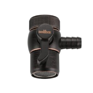 sodibos Faucet Diverter Valve for Counter top Water Filter with Quick Pushing on 3/8 inch tubing (Brass-Oil Rubbed Bronze)