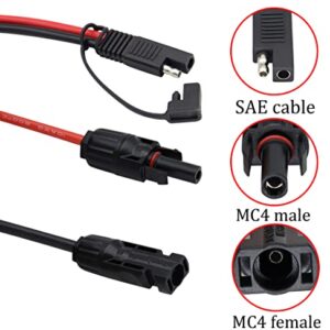 HCFeng10AWG SAE to M-C-4 Adapter Cable with SAE Polarity Reverse Adapter Conector,Solar Panel to SAE Adapter Cable SAE PV Extension Cable to Solar Panels for RV Panel Solar (55CM/1.8FT)