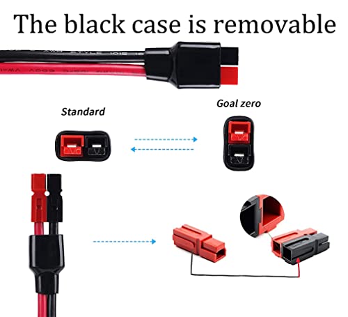 HCFeng 10AWG( M-C-4 )Connector to (an-der-Son )Female Power Solar Panel Cable Connector, Solar Connector to Ads Port Adapter for Goal Zero Yeti Portable Outdoor RV/Van Camping[60cm/2ft]