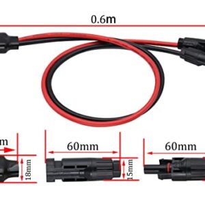 HCFeng 10AWG( M-C-4 )Connector to (an-der-Son )Female Power Solar Panel Cable Connector, Solar Connector to Ads Port Adapter for Goal Zero Yeti Portable Outdoor RV/Van Camping[60cm/2ft]