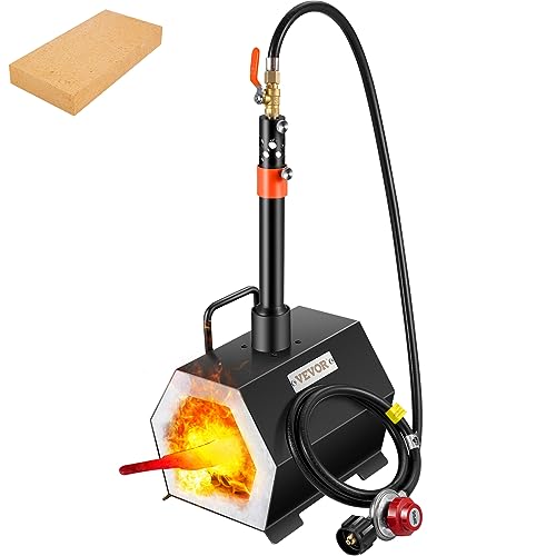 VEVOR Propane Forge Portable, Single Burner 2600°F Metal and Knife Forge, Large Capacity Blacksmithing Farrier Forges, Gas Forging Tools and Equipment, Complete Mini Forge Kit