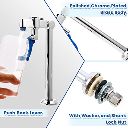 LukLoy Brass Glass Filler Faucet with 1/2"NPT Male Shank, with Extra Lever Arm and Filler Tip, Deck Mount for Kitchen Cafe Bar Glass Filling Station Water Station