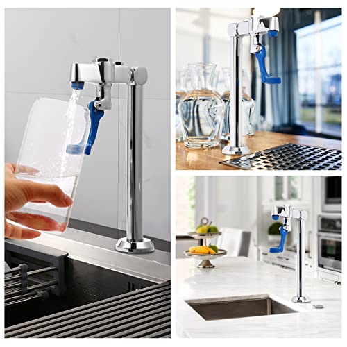 LukLoy Brass Glass Filler Faucet with 1/2"NPT Male Shank, with Extra Lever Arm and Filler Tip, Deck Mount for Kitchen Cafe Bar Glass Filling Station Water Station