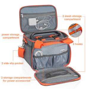 Liphontcta Travel & Business Carrying Case Bag Compatible with Jackery Explorer 160/240/300, ECOFLOW River Mini and Bluetti EB3A, with Waterproof Bottom and Front Pockets and 3 in 1 Retractable USB