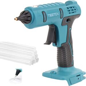 teetok cordless hot glue gun for makita 18v battery, for arts & crafts & diy with 20 glue sticks,fast heating,combustion protection 11mm (without battery)