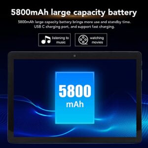 Tablet, 10.1in Gaming Tablet, Portable HD Tablet PC, 8GB RAM 128GB ROM 1920x1200 5MP 13MP Octa Core, Dual Cameras Speakers for Android11 Study Writing