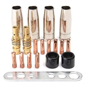 sxopu 19pcs welding torch nozzle part kit conical nozzle sleeve rod tool set fit for binzel 15ak welder accessories welding nozzles