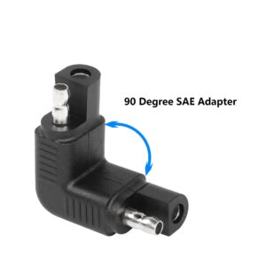 SinLoon 3 Pcak 90 Degree SAE Adapter, SAE Polarity Reverse Adapter, Quick Disconnect Extension Cable Plugs for Solar Panel Battery Power Charger(90 Degree)