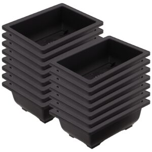 mouyat 15 pcs 8.9 inch bonsai training pots, rectangular plastic bonsai tree growing large planter pot for plants, garden, yard, office, balcony, home decoration