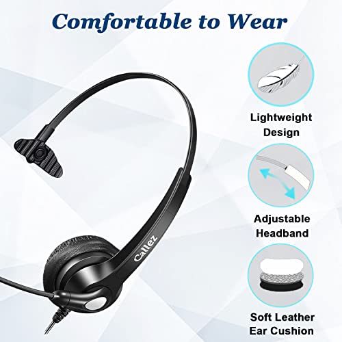 RJ9 Phone Headset Office Telephone Headset with Microphone Noise Cancelling for Polycom VoIP VVX311 VVX411 VVX310 VVX410 VVX300 VVX400 VVX401 VVX501 335 ShoreTel 230 NEC Allworx Landline Deskphones