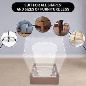 Furniture Coasters 8 Pcs 2” Furniture Caster Cups Non Slip Furniture Pads Hardwoods Floors Non Skid Furniture Grippers, Rubber Furniture Feet, Anti Slide Floor Protector for Bed Couch Stoppers Brown