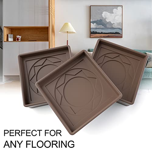 Furniture Coasters 8 Pcs 2” Furniture Caster Cups Non Slip Furniture Pads Hardwoods Floors Non Skid Furniture Grippers, Rubber Furniture Feet, Anti Slide Floor Protector for Bed Couch Stoppers Brown