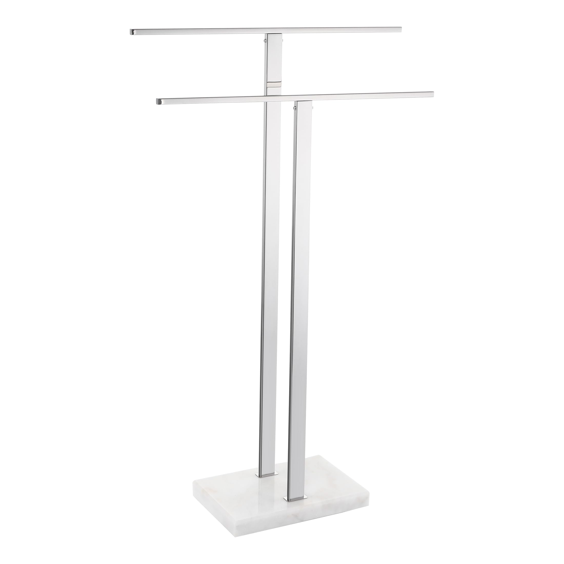 KES Standing Towel Rack for Bathroom with Marble Base, 2-Tier Towel Rack Stand for Floor, SUS304 Stainless Steel Polished Finish, BTH217