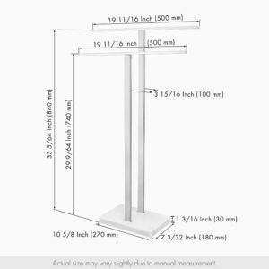 KES Standing Towel Rack for Bathroom with Marble Base, 2-Tier Towel Rack Stand for Floor, SUS304 Stainless Steel Polished Finish, BTH217