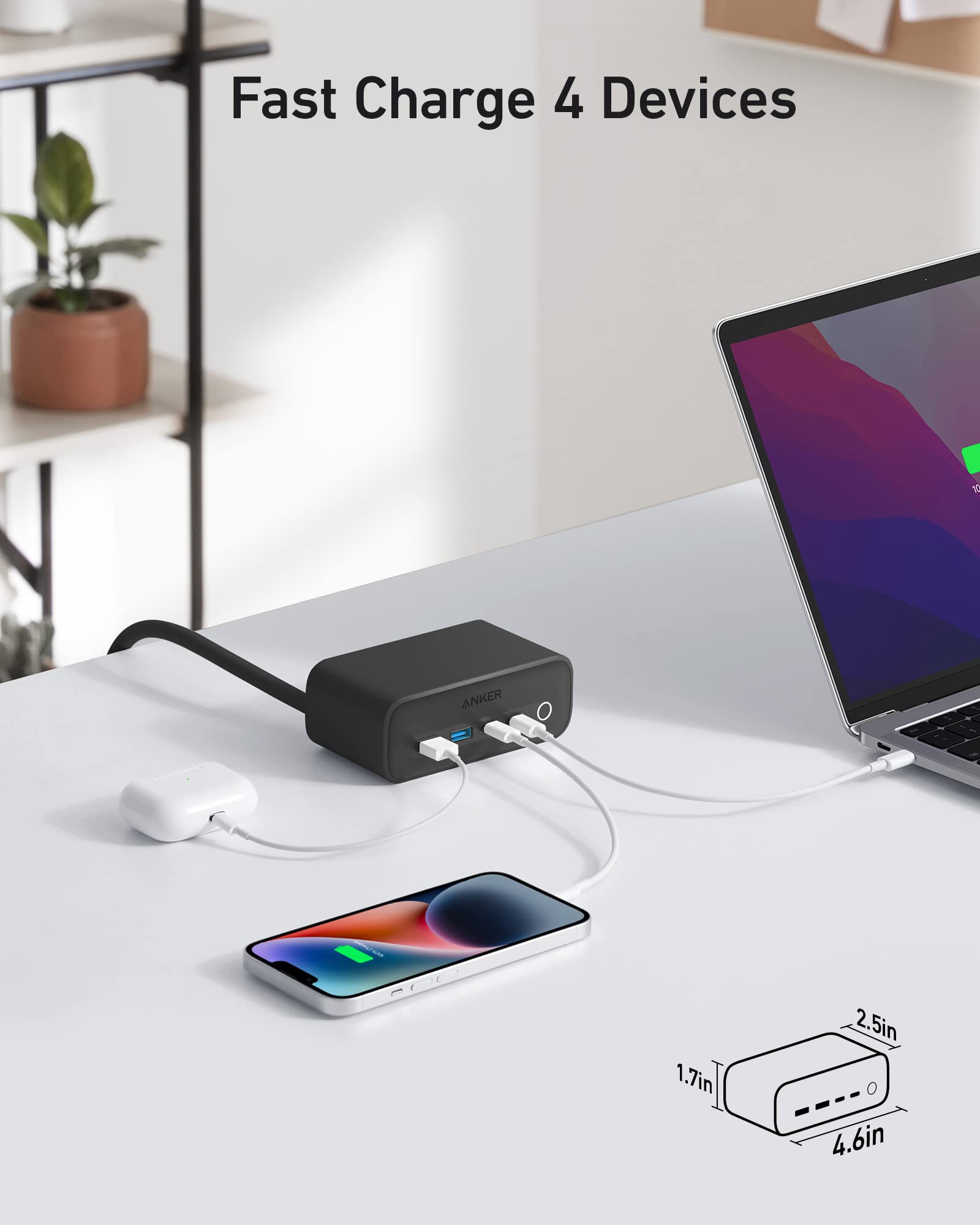 Anker 525 Charging Station,7-in-1 USB C Power Strip and Anker USB C Power Strip, 521 Power Strip