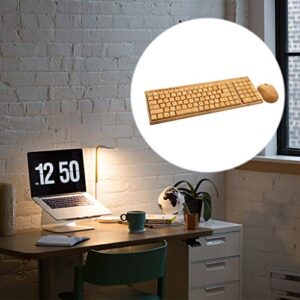 unband Bamboo Keyboard Mouse Wireless Combo Set for Laptop PC Office USB Plug and Play Natural Mice Keyboard Novelty