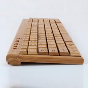 unband Bamboo Keyboard Mouse Wireless Combo Set for Laptop PC Office USB Plug and Play Natural Mice Keyboard Novelty