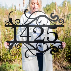 house number sign | metal address sign | address plaque | home number sign | custom address decor | house warming gift | front door sign