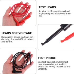 Banana to Test Hook Leads,Multimeter Leads 500V/5A,2PCS 4mm Test Tweezer for Multi Meter Digital Electrical Testing