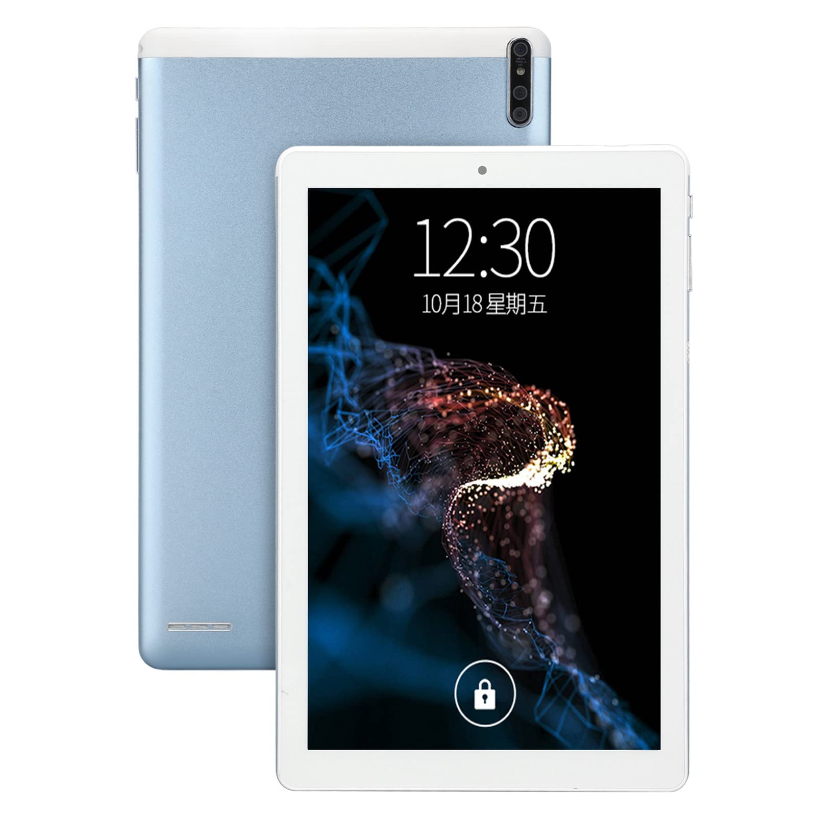 10.1 Inch Tablet, 6GB 128GB 8800mAh Calling Tablet, Front 5MP Rear 13MP, 1960x1080 IPS,8 Cores, Three Card Slots, Support 2.4G 5G Dual Band WiFi(Blue)