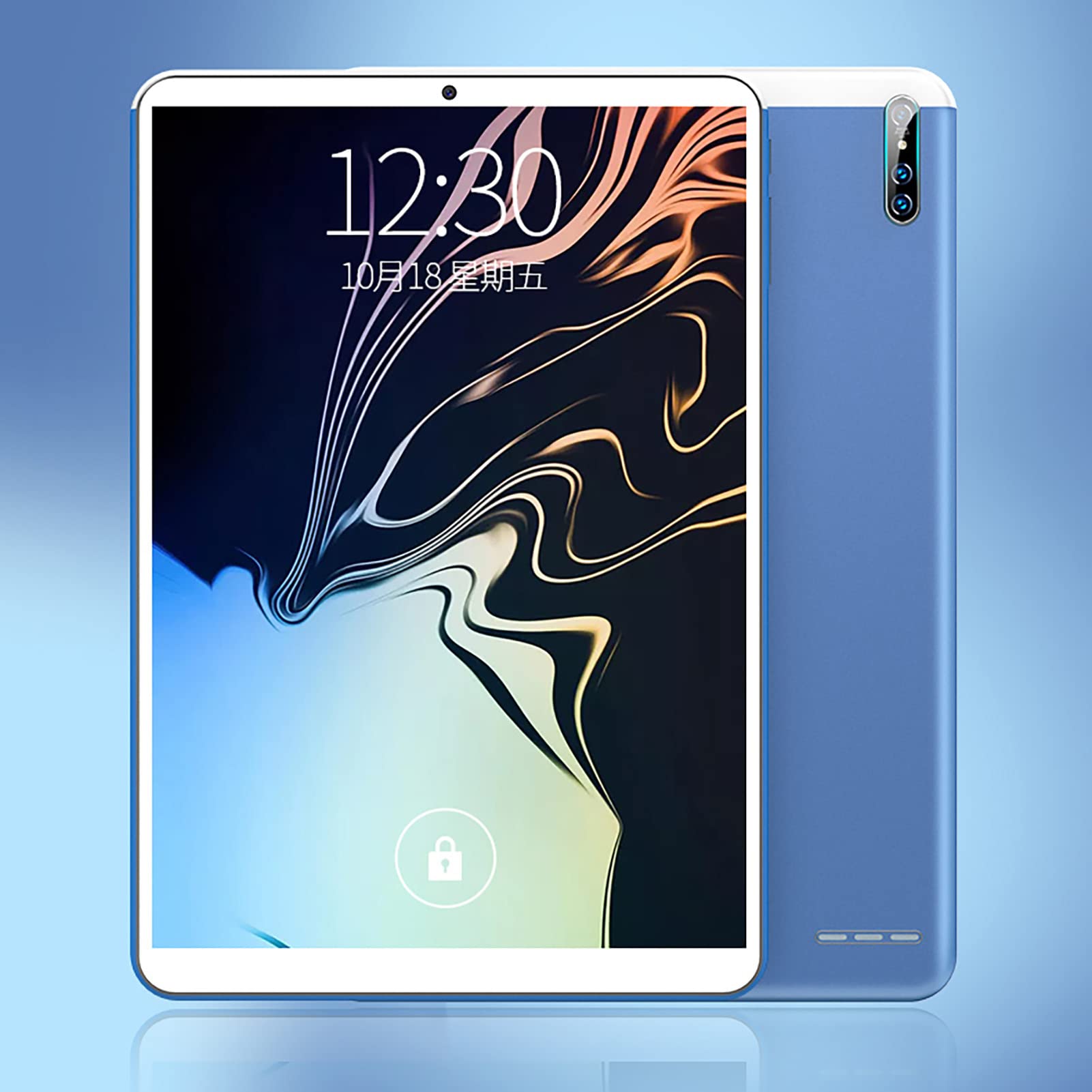 10.1 Inch Tablet, 6GB 128GB 8800mAh Calling Tablet, Front 5MP Rear 13MP, 1960x1080 IPS,8 Cores, Three Card Slots, Support 2.4G 5G Dual Band WiFi(Blue)