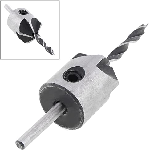 CLAHJQX 2pcs 3mm HSS Carpentry Countersink Drill High Speed Steel Drill Bit + Wrench