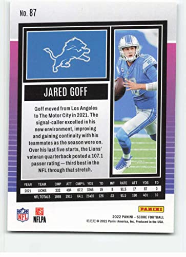 Jared Goff 2022 Score #87 NM++ Lions Football NFL