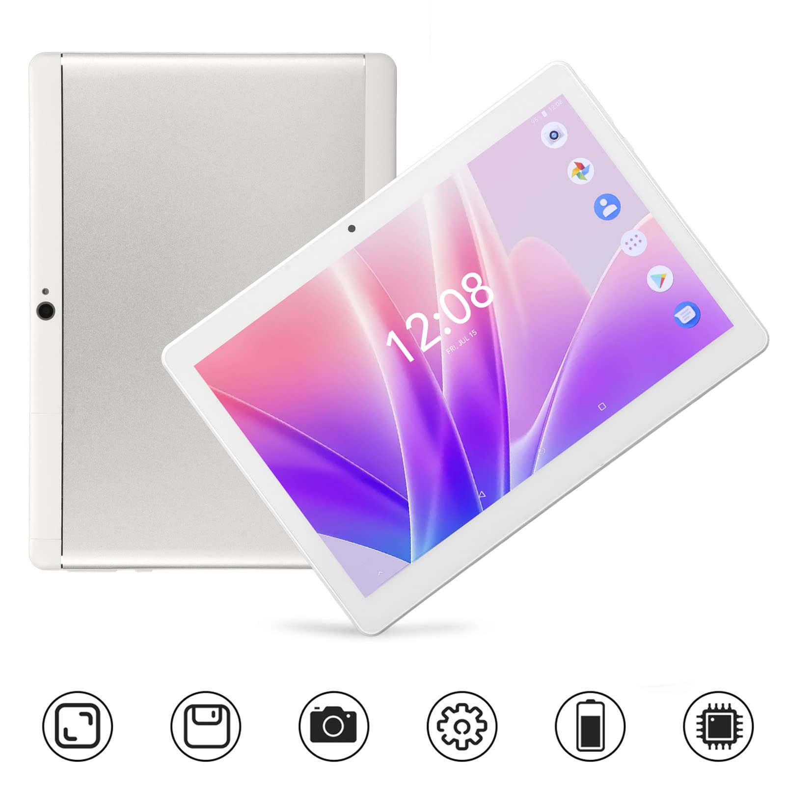 Naroote HD Tablet, 10.1 Inch Tablet with Dual Camera, 3 Card Slot Design, 2GB RAM, 32GB ROM (US Plug)