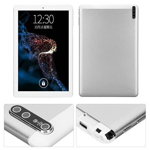 HD Tablet, 13MP Camera Silver Tablet 100-240V Octa Core 2.5GHz CPU (US Plug)