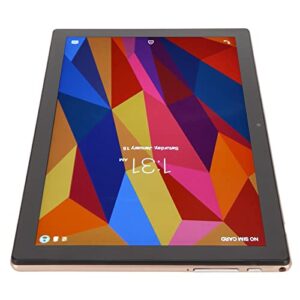 Tablet Office, 100-240V Dual SIM Dual Standby Octa Core Processor 8800mAh Gold Tablet for Business (US Plug)