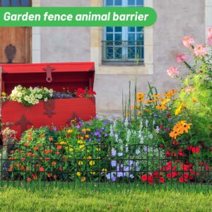 19 Pack Animal Barrier Fence, 20.6 Ft(L) X 17 in(H) No Dig Garden Decorative Fence Rustproof Garden Fence Border for Dog Rabbits Ground Stakes Defense and Outdoor Patio, T Shape