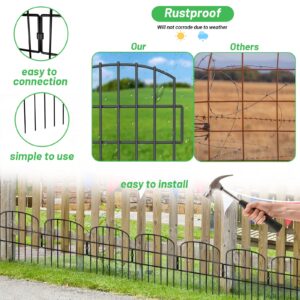 19 Pack Animal Barrier Fence, 20.6 Ft(L) X 17 in(H) No Dig Garden Decorative Fence Rustproof Garden Fence Border for Dog Rabbits Ground Stakes Defense and Outdoor Patio, T Shape