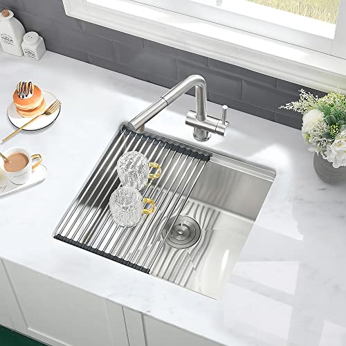 19 Inch Stainless Steel Undermount Bar Sink-VASOYO 19x18 Wet Bar Sink Undermount Kitchen Sink Workstation Outdoor Rv Sink 16 Gauge Stainless Steel Small Single Bowl Undermount Sink with Cutting Board