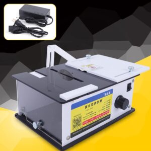 Mini Table Saw Portable Electric Table Saw 8000 RPM Multi-Functional Precision Tablesaw with Blade for Woodworking and DIY Metal Plastic Cutting 10MM Cutting Depth