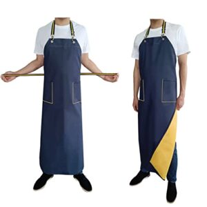 Rubber Aprons Waterproof with Pockets for Dishwashing, Dishwasher Apron Waterproof for Restaurant, 47 Inch Adjustable Neck Strap Butcher Apron for Men Water Proof, Heavy Duty Rubber Apron for Chemical