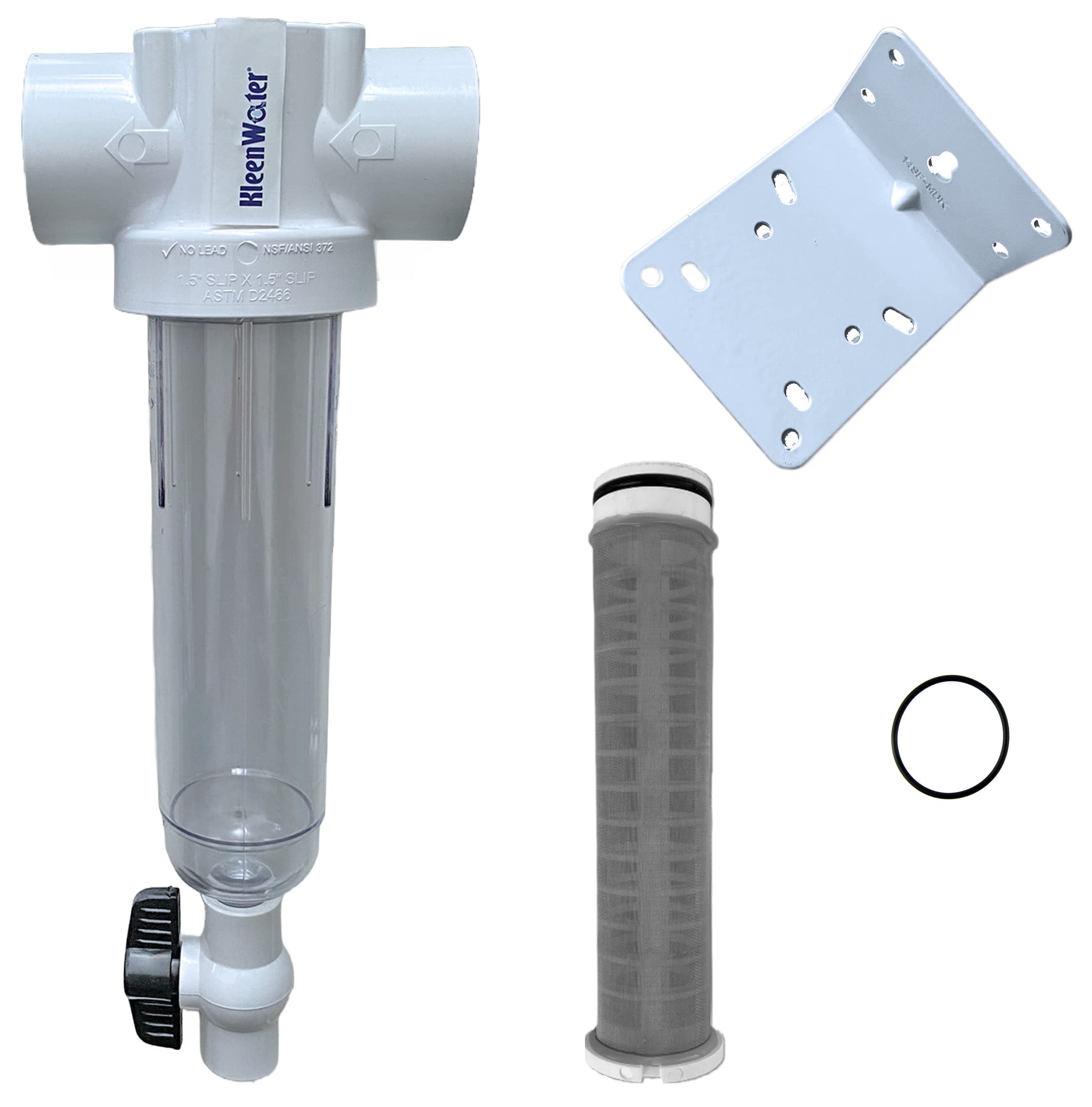 Kleenwater 2 Inch PVC Slip Fit Connection, 100 GPM, 250 Mesh Stainless Screen, Whole House Spin Down Sand and Sediment Filter Compatible with Rusco, Vu-Flow, WaterSource, Boshart and Campbell