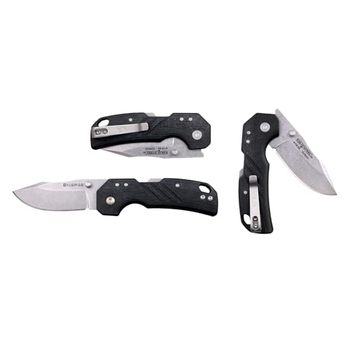 Cold Steel 2.5' Engage / 2.5' Clip Point Blade / 3MM Thick / 4116SS Steel W/Stonewashed Finish/Black GFN Handle/Atlas™ Lock