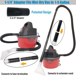 Happy Tree Universal Fits All Shop Vacs with 2-1/2"& 1-7/8" & 1-1/4" Adapters Large 7-1/2"& Small 3-1/2" Clear Head for Upholstery/Carpet Cleaning, Shop Vac Extractor Attachment